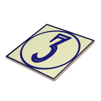 French Style House Numbers 3 Tile | Zazzle