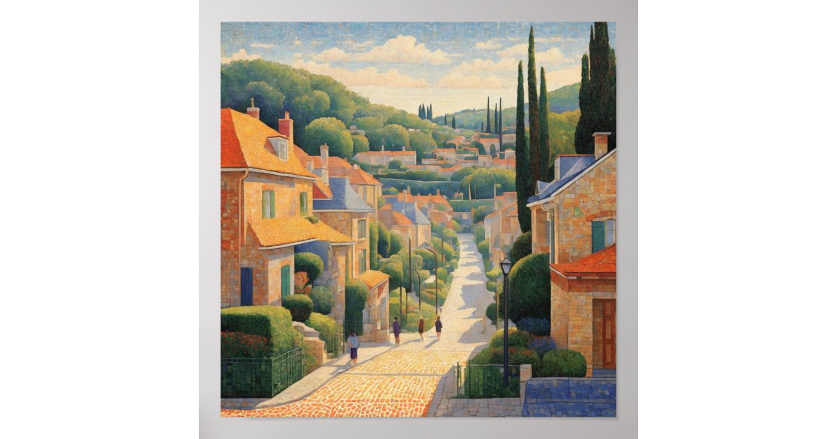 French suburbs in Seurat style Poster | Zazzle