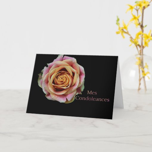 French Sympathy card - Mes Condoleances- Double co | Zazzle