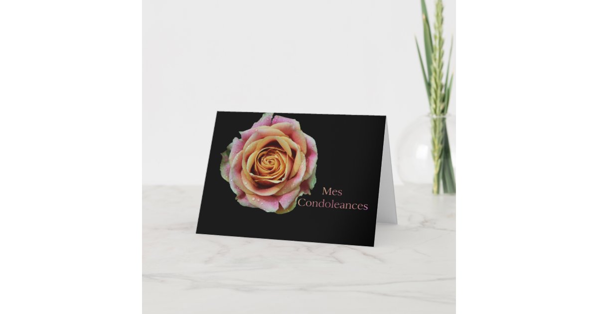 French Sympathy card - Mes Condoleances- Double co | Zazzle