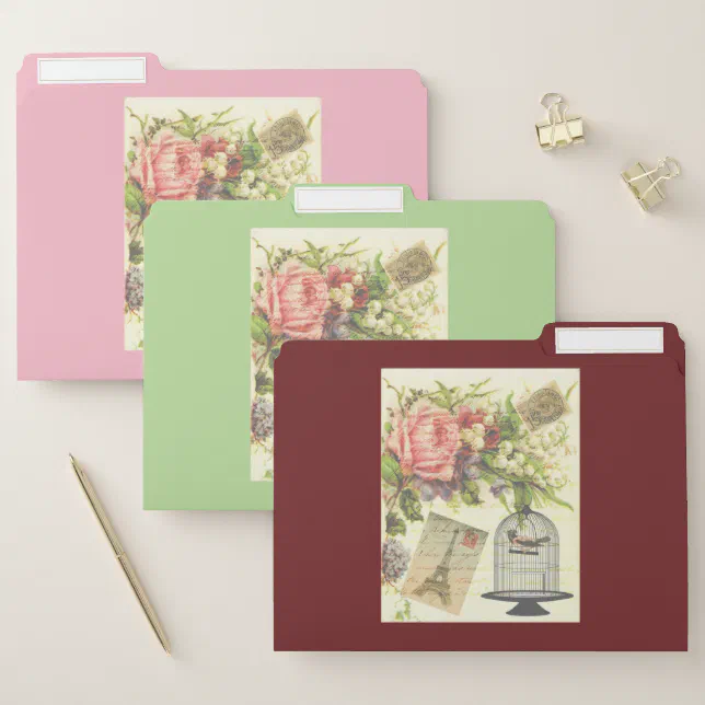 French Theme Vintage Paris File Folders | Zazzle