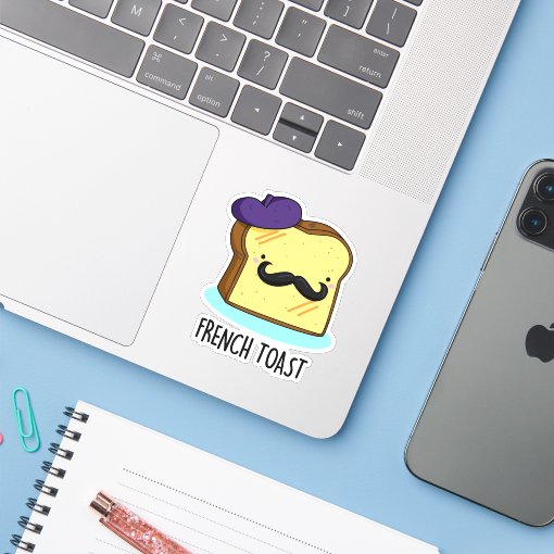 French Toast Funny Bread Pun Sticker | Zazzle