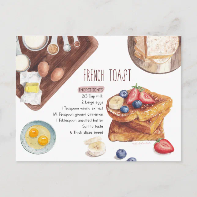 French Toast Recipe Card | Zazzle