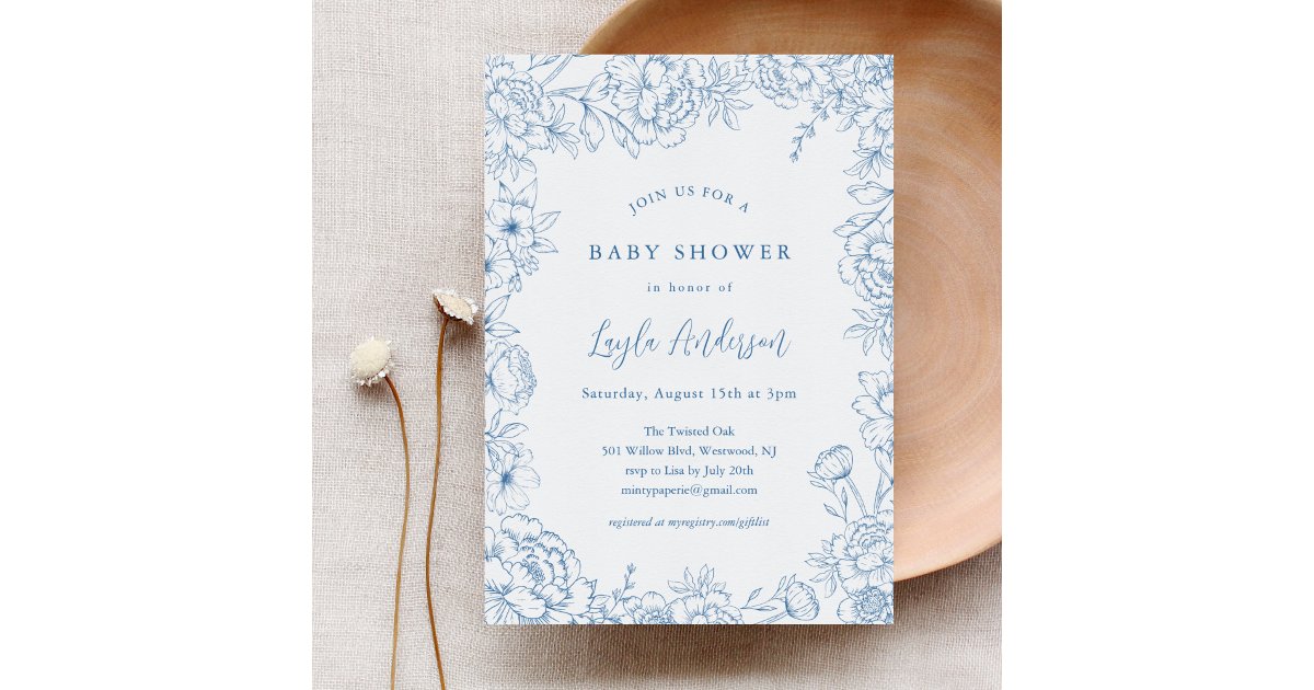 FRENCH TOILE Baby Shower Invitation | Zazzle