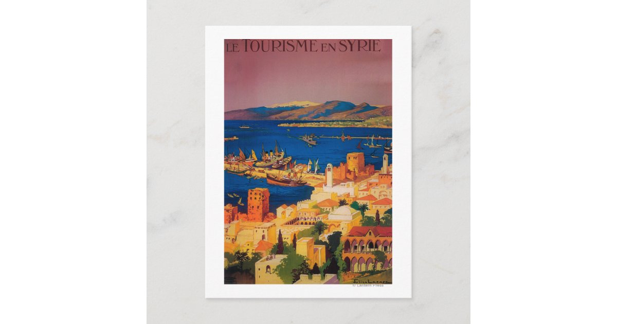 French Travel Poster, Touring in Syria Postcard | Zazzle