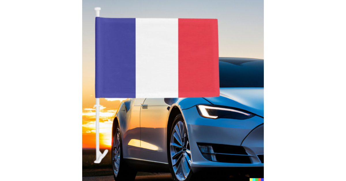 French Tricolor Blue White & Red Country Car Flag | Zazzle