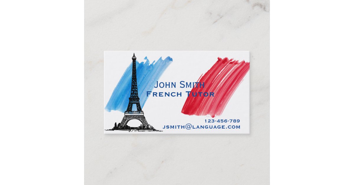 French Tutor French Teacher Business Card | Zazzle