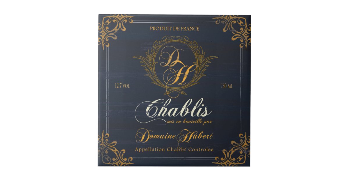 French Wine Label Tile:Chablis Ceramic Tile | Zazzle
