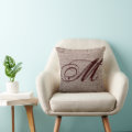 French Writing Monogram Throw Pillow | Zazzle