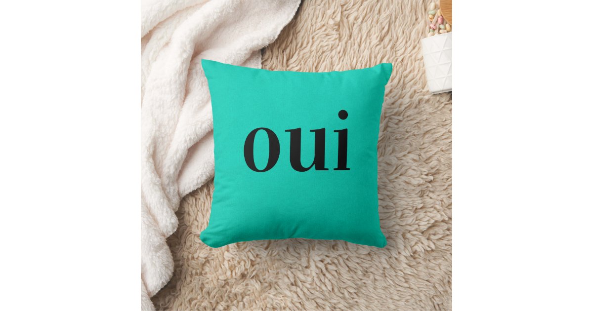 French Yes or No Throw Pillow | Zazzle