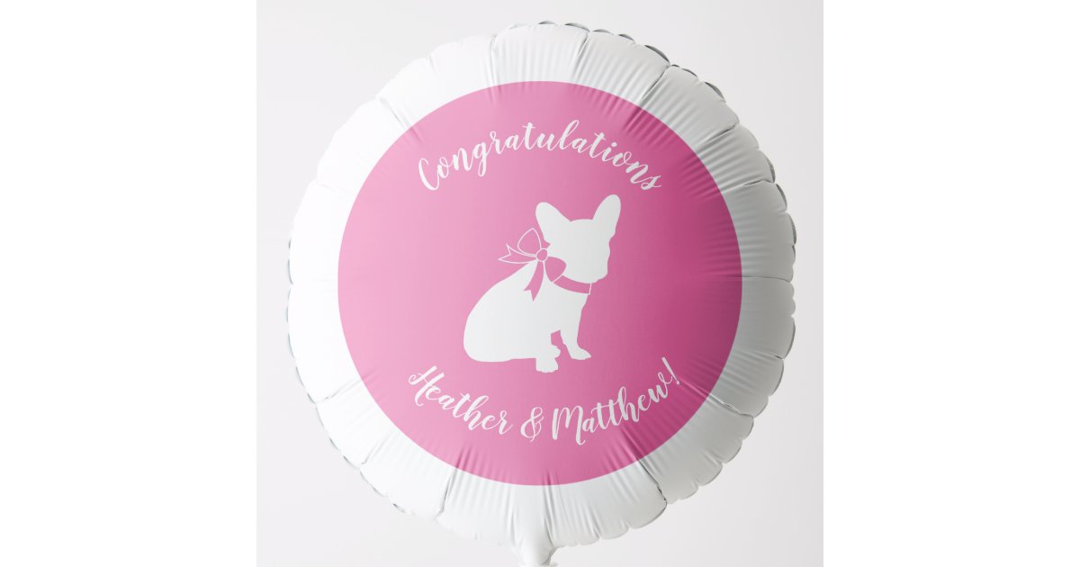 Frenchie Baby Shower French Bulldog Pink Balloon | Zazzle