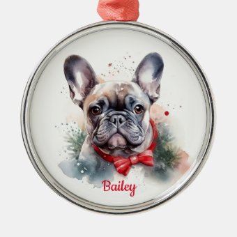 Frenchie French Bulldog Christmas Ornament | Zazzle