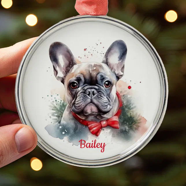 Frenchie French Bulldog Christmas Ornament | Zazzle