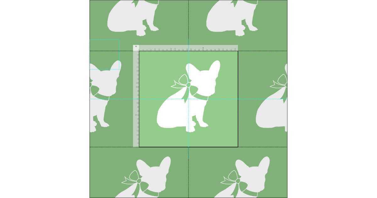 Frenchie French Bulldog Dog Frenchy Sage Green Fabric | Zazzle