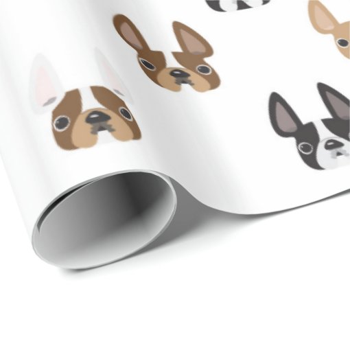 Frenchie & Friends Wrapping Paper - White | Zazzle