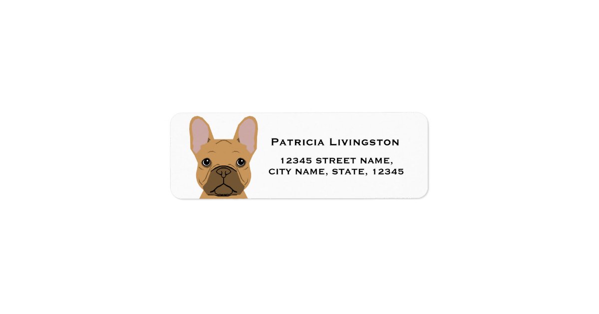 Frenchie return address label | Zazzle