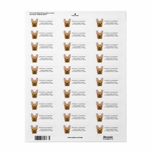 Frenchie return address label | Zazzle