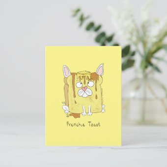Frenchie Toast French Bulldog Dog Postcard | Zazzle