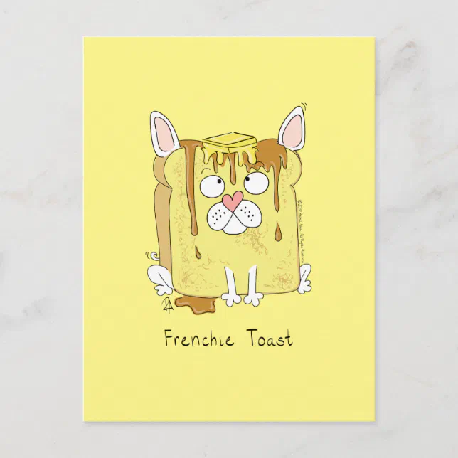 Frenchie Toast French Bulldog Dog Postcard | Zazzle