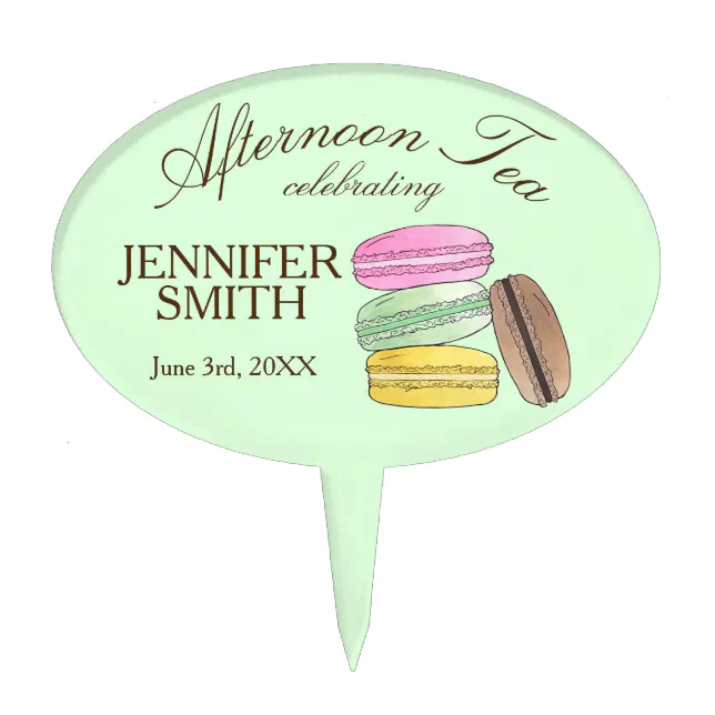 Frenh Macarons Wedding Shower Afternoon Tea Party Cake Topper | Zazzle