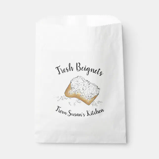 Fresh Beignets Sugary New Orleans Beignet Pastry Favor Bag | Zazzle