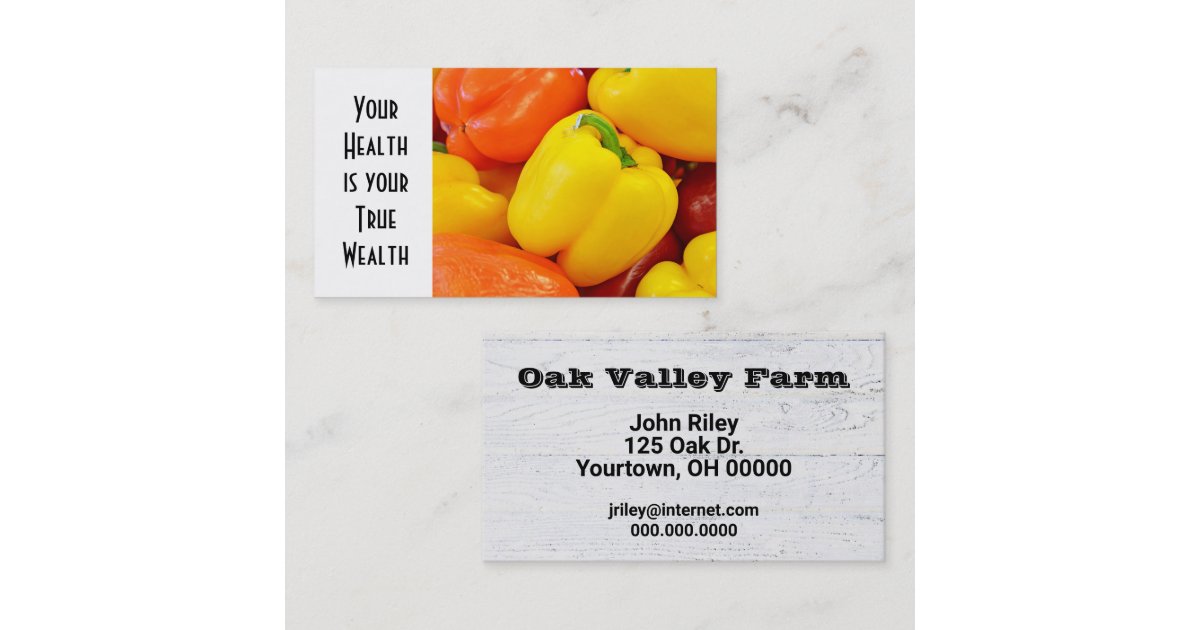 Fresh Bell Pepper Collection Business Card | Zazzle