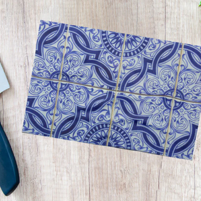 Fresh Blue and White Mediterranean Tile Pattern Kitchen Towel | Zazzle