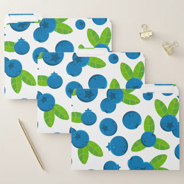 Fresh Blueberry Pattern File Folder | Zazzle