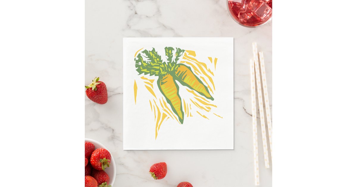 Fresh Carrot Colorful Vegetable Art Napkins | Zazzle