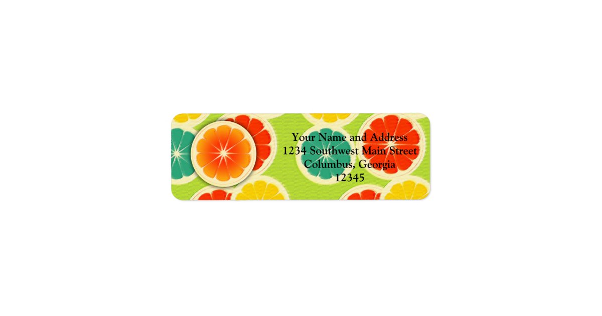 Fresh Citrus Fruit Design, Cute Colorful Label | Zazzle