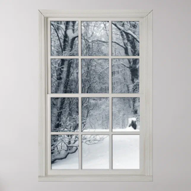 Fresh Country Snow Window with a View Poster | Zazzle