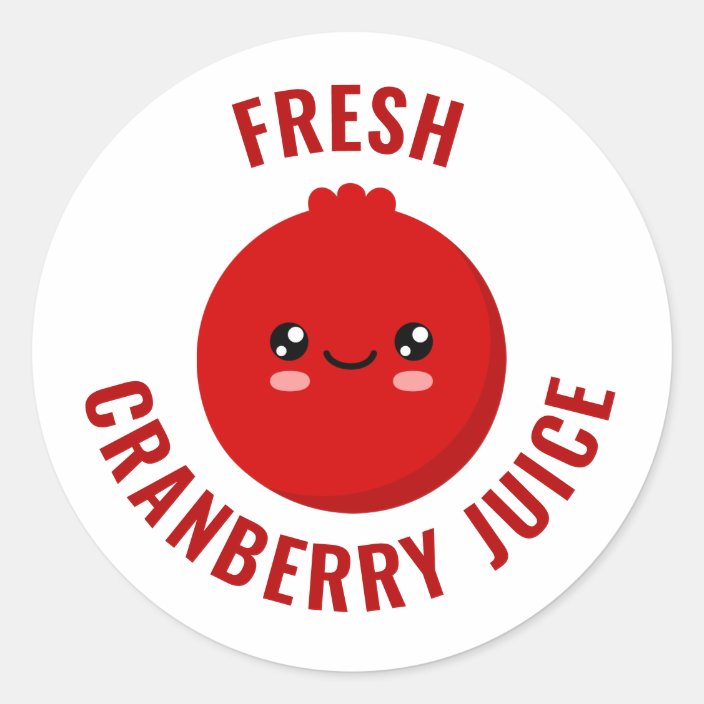 Fresh Cranberry Juice Classic Round Sticker | Zazzle.com