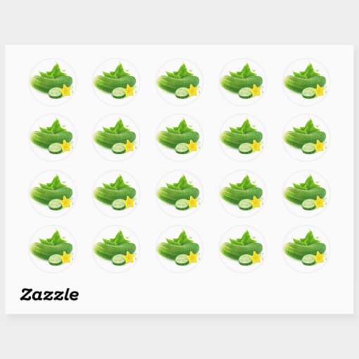 Fresh cucumber classic round sticker | Zazzle
