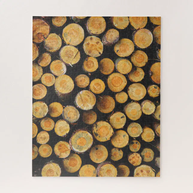 Fresh Cut Stack of Tree Logs Jigsaw Puzzle | Zazzle
