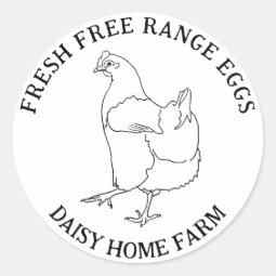 Fresh eggs business classic round sticker | Zazzle