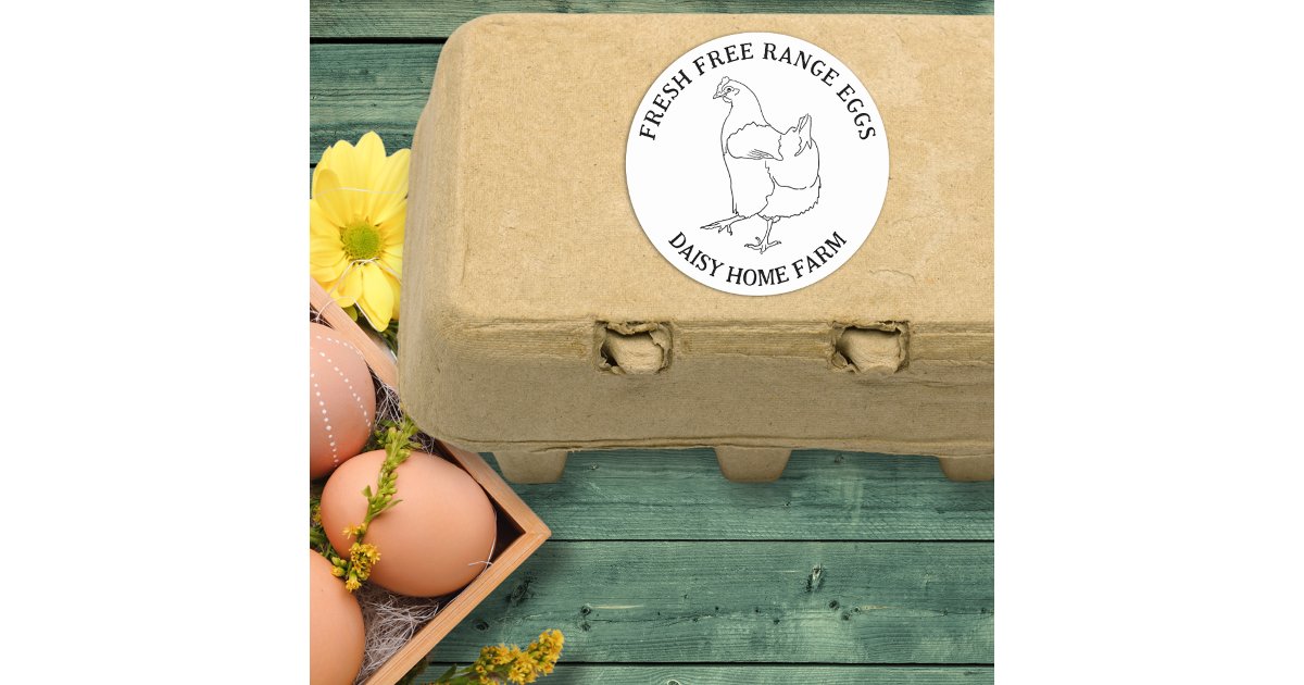 Fresh eggs business classic round sticker | Zazzle