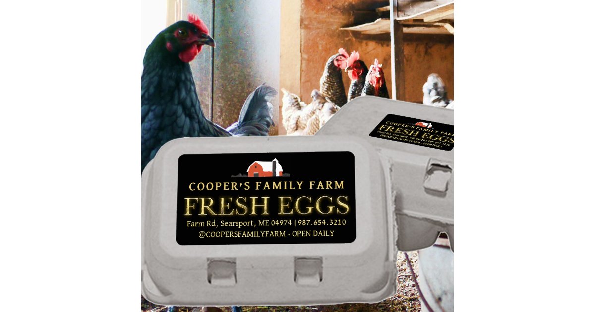 FRESH EGGS carton shipping & address labels | Zazzle