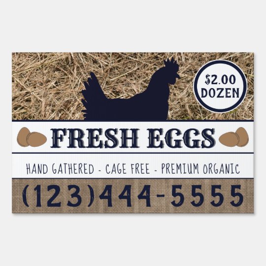 Fresh Eggs For Sale Custom Double Sided Chicken Sign | Zazzle.com