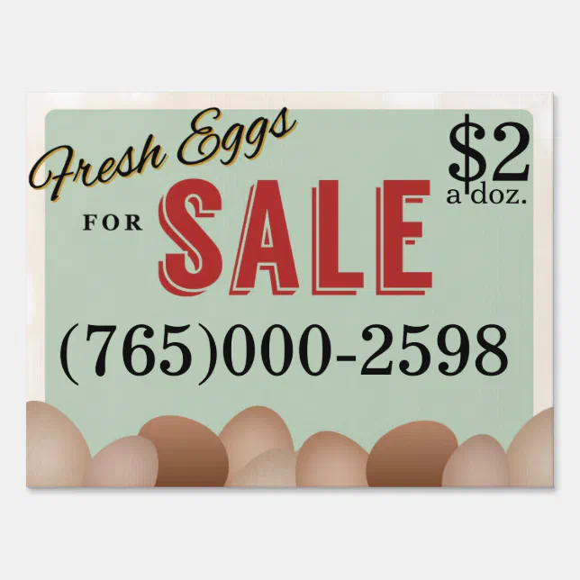 Fresh Eggs Sign | Zazzle