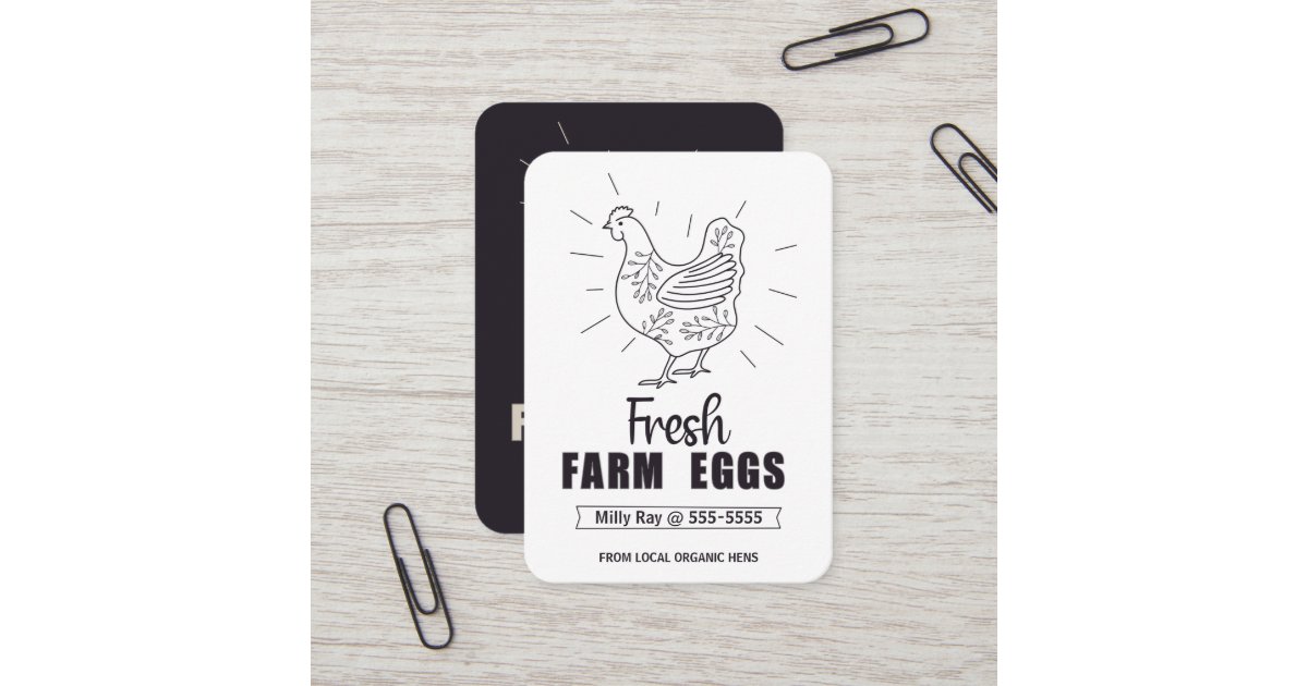 Fresh Farm Chicken Eggs Business Card | Zazzle