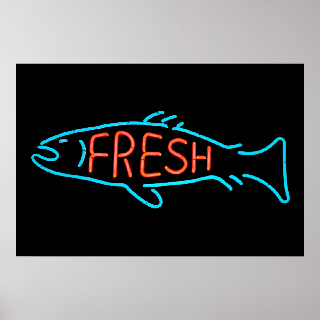 Fresh Fish Neon Sign | Zazzle