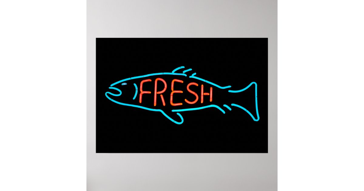 Fresh Fish Neon Sign | Zazzle