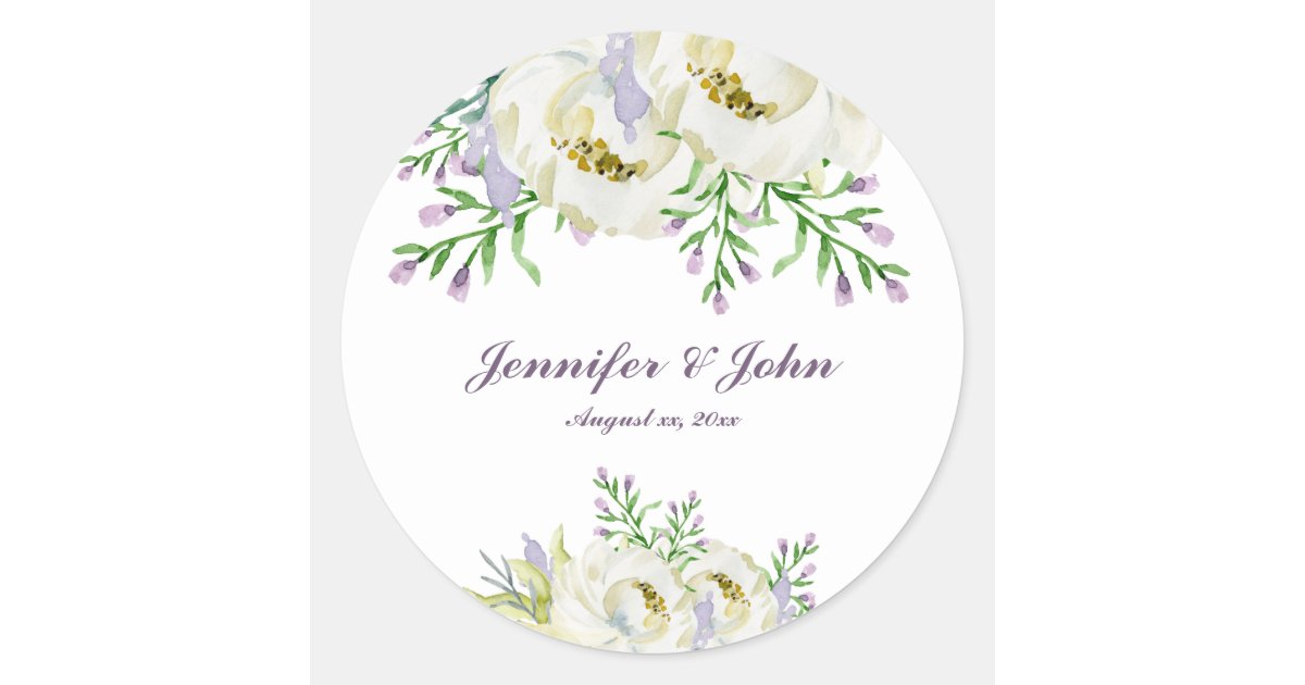 Fresh Flowers - Wedding Classic Round Sticker | Zazzle