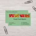 Fresh food, fruits, vegetable market business card | Zazzle