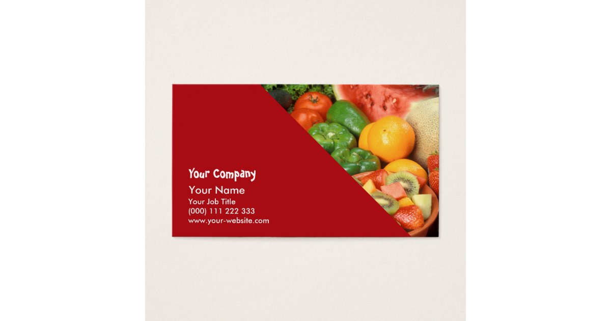Fresh fruit and vegetables business card | Zazzle.com