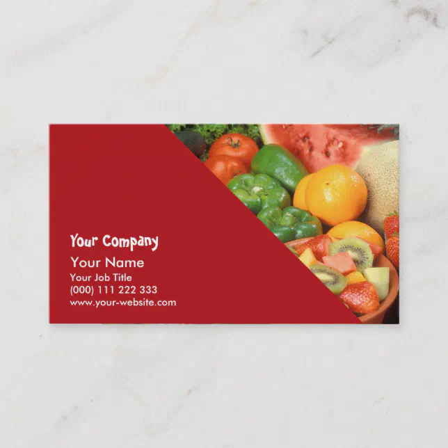 Fresh fruit and vegetables business card | Zazzle