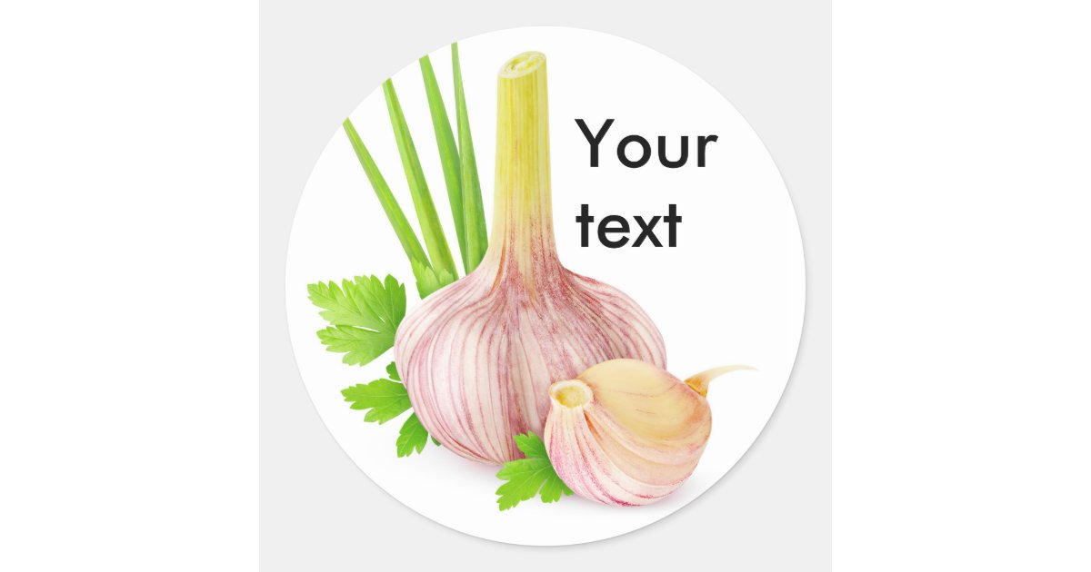 Fresh garlic classic round sticker | Zazzle