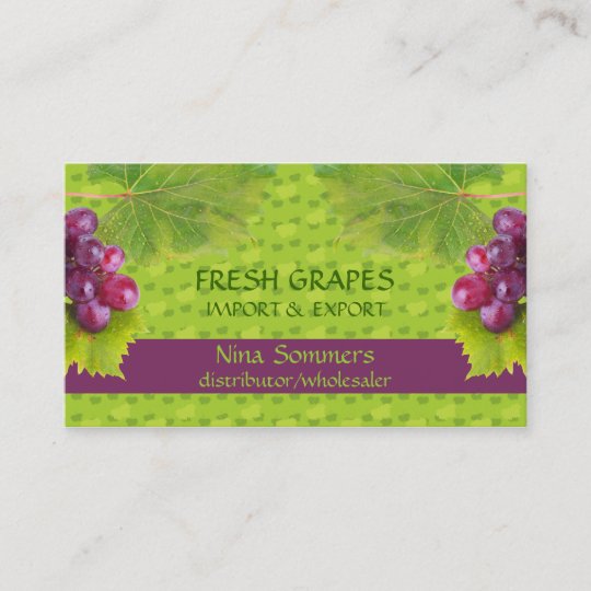 Fresh Grapes Business Card | Zazzle.com