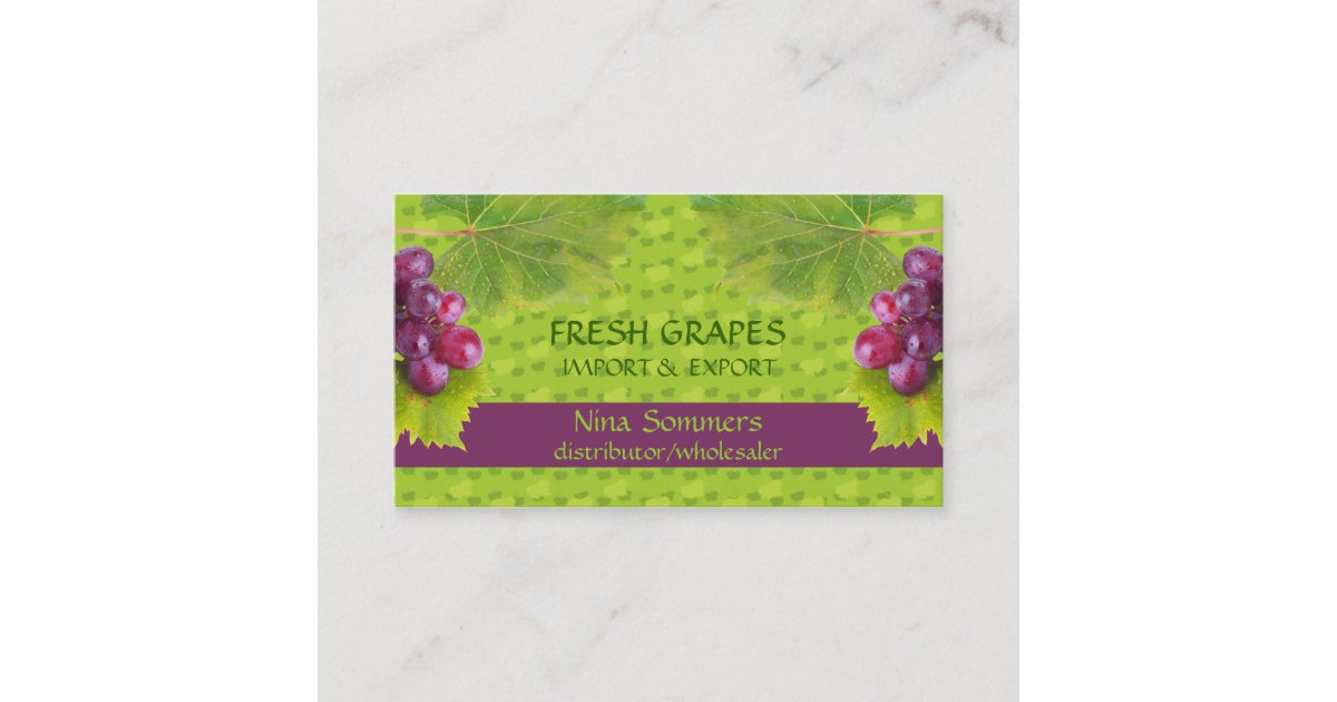Fresh Grapes Business Card | Zazzle