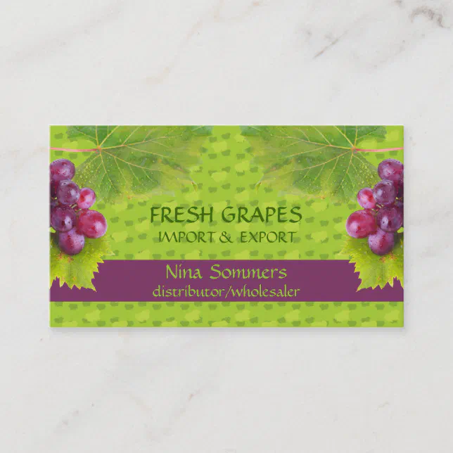 Fresh Grapes Business Card | Zazzle